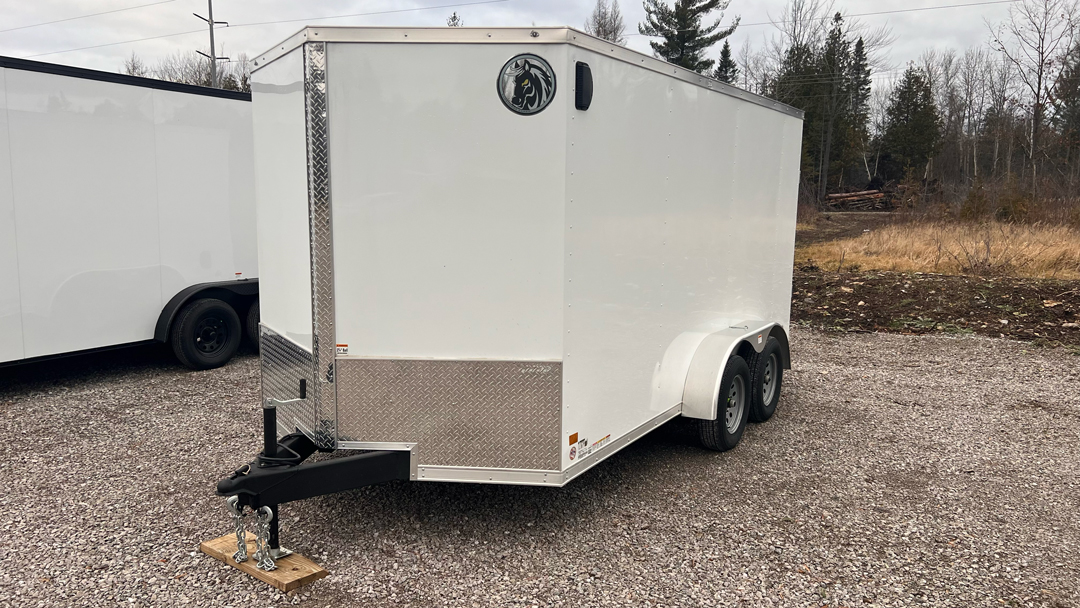 2025 7'x14' Darkhorse Cargo Wedge Trailer (White) - Northeast Michigan ...